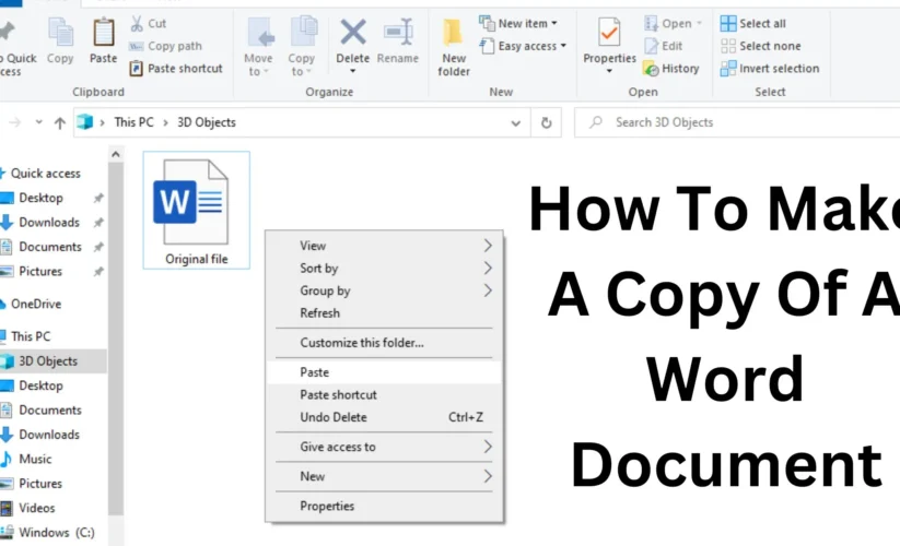 How To Make A Copy Of A Word Document For Beginners
